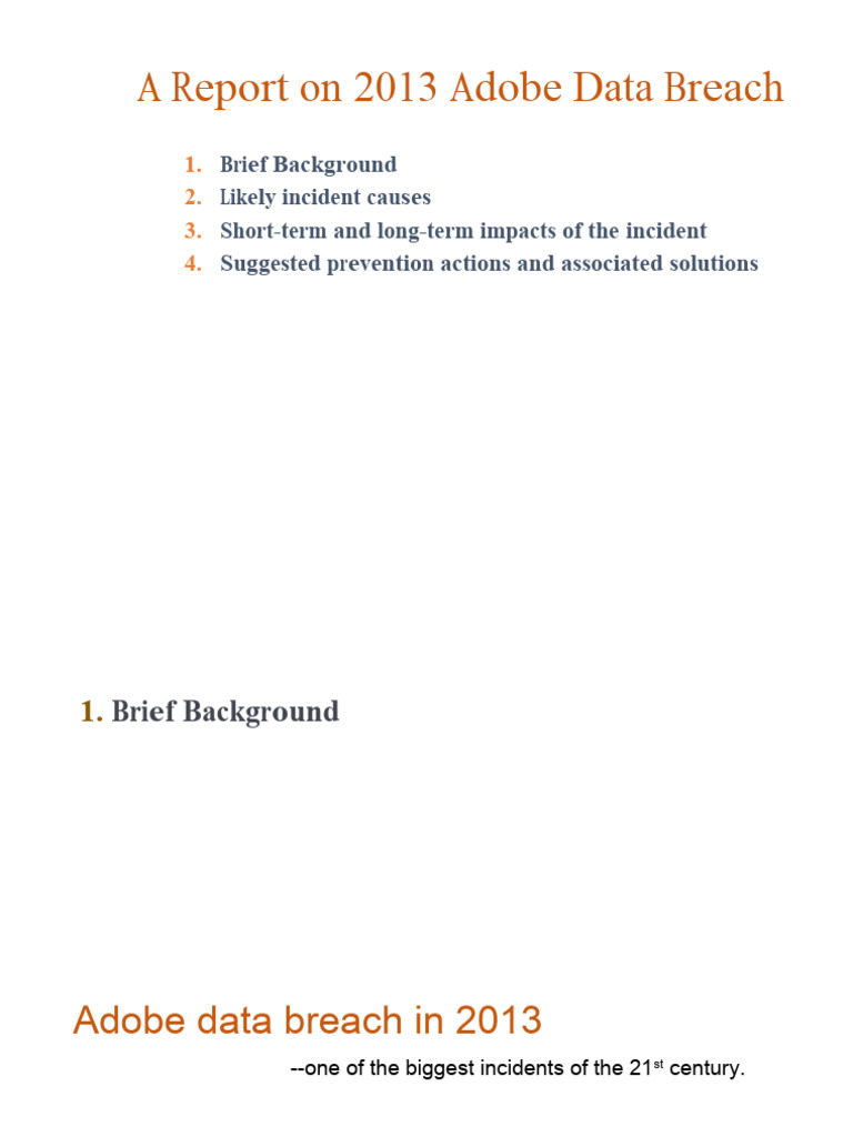 A Report On 2013 Adobe Data Breach | PDF | Security | Computer Security