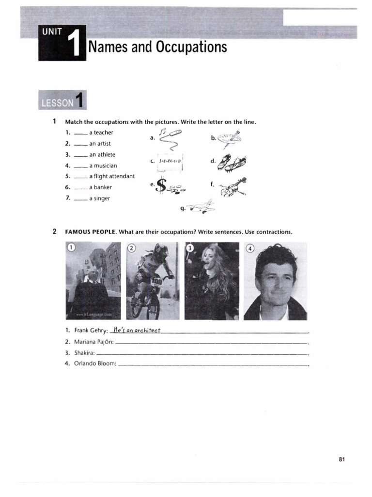 Workbook Unit 1 | PDF