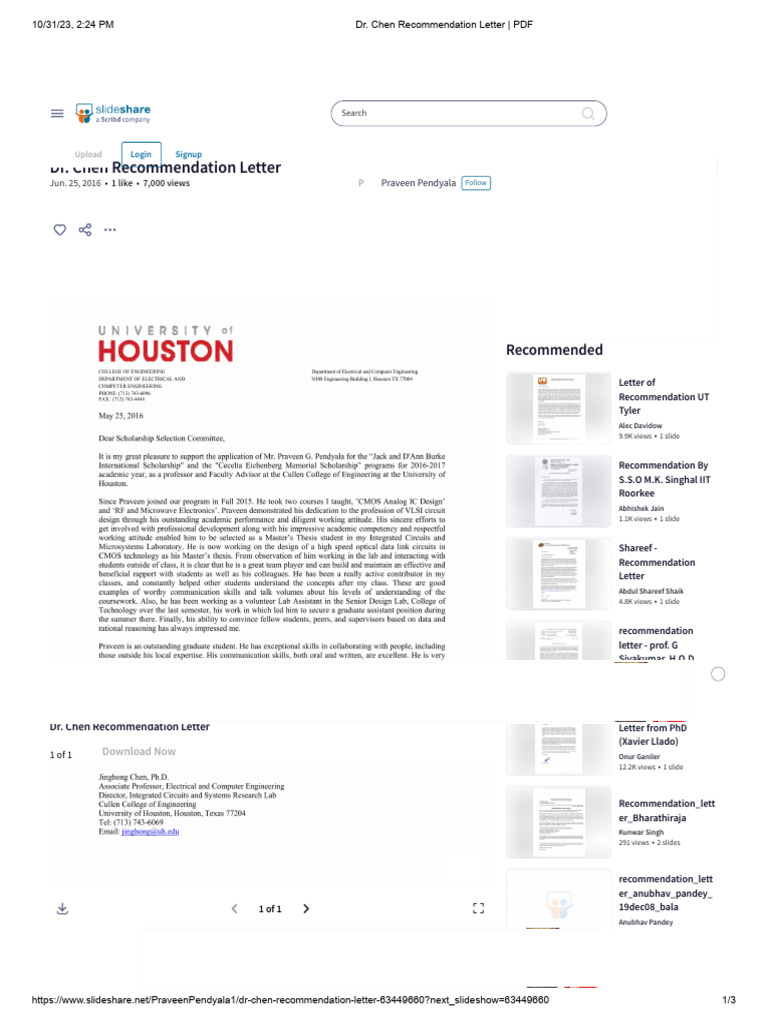 Dr. Chen Recommendation Letter - PDF | PDF | Electronics | Electricity