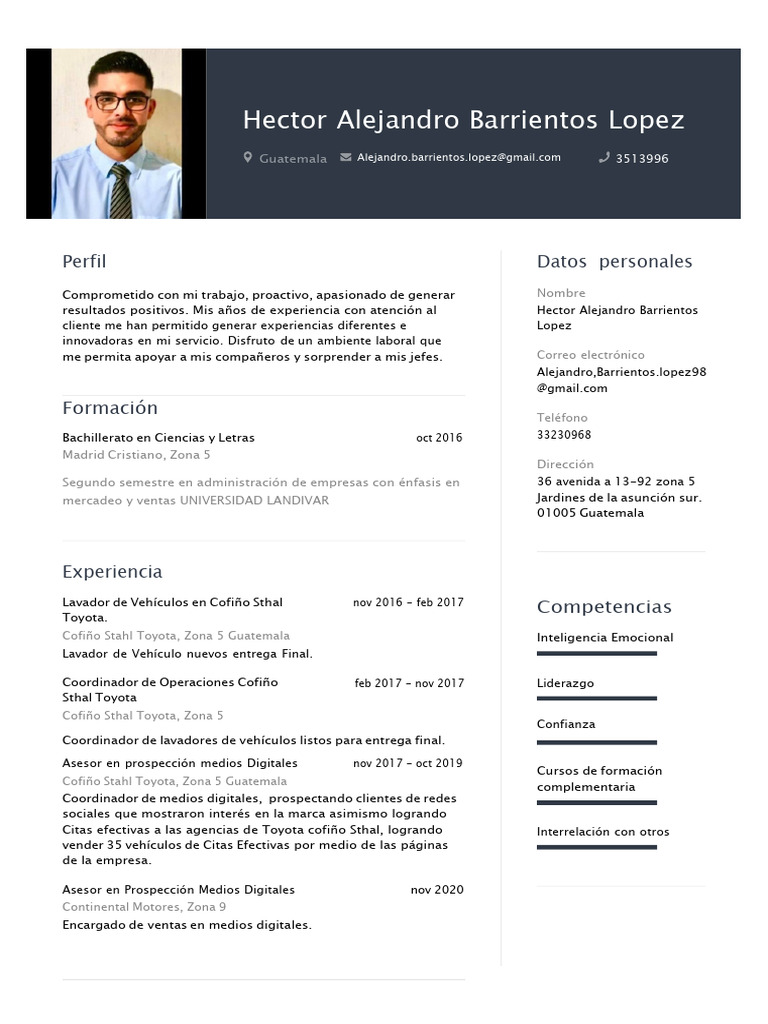 Abrir CV Alejandro Barrientos 1 | PDF