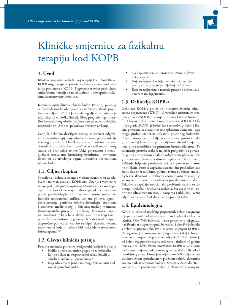 Kliničke-smjernice-u-fizikalnoj-terapiji1- KOPB | PDF