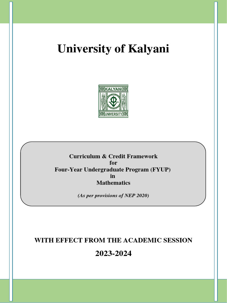 KU Math NEP 2020-Final | PDF | Group (Mathematics) | Equations