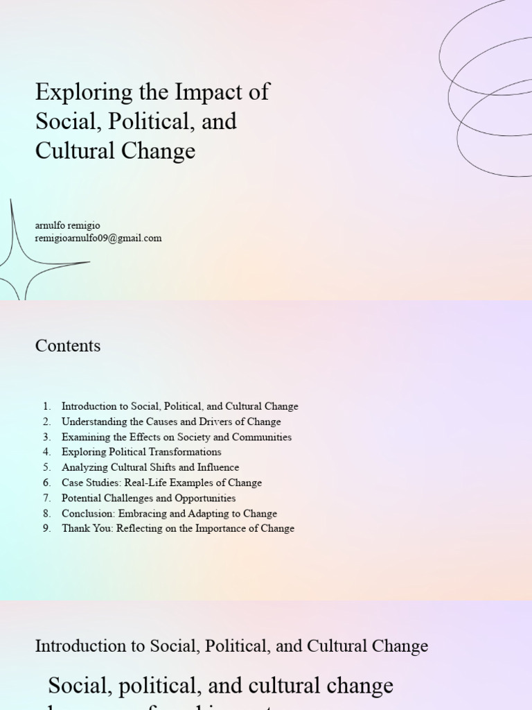 Exploring The Impact of Social Political and Cultural Change | PDF ...