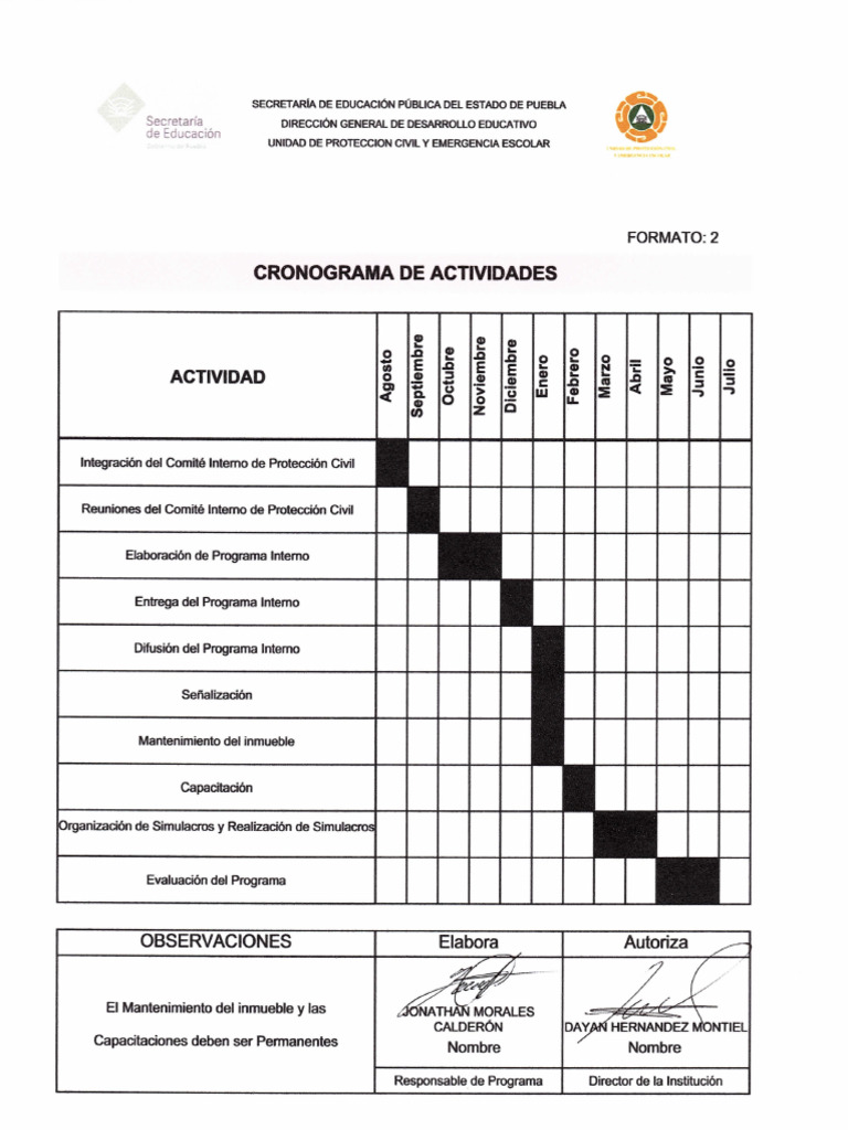 296j - Cronograma de Actividades Proteccion Civil 2021 | PDF 296j - Cronograma de Actividades Proteccion Civil 2021 | PDF