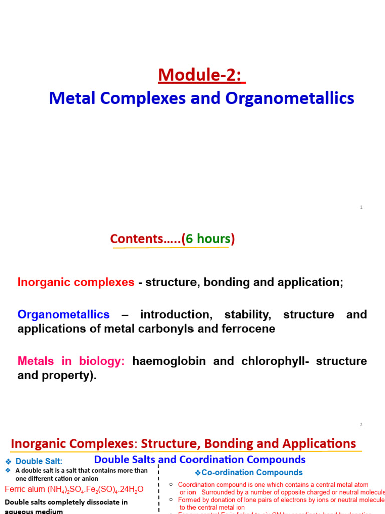 Chemistry Module 2 Part 3 | PDF | Coordination Complex | Ligand
