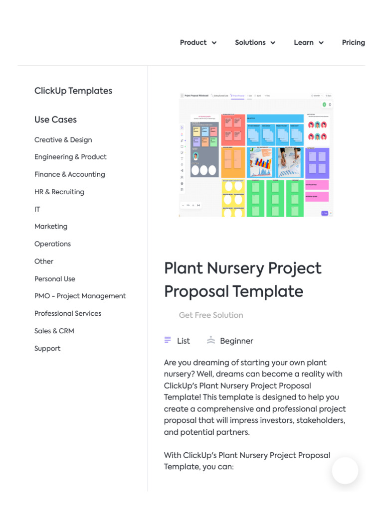 Plant Nursery Project Proposal Template - Template by ClickUp™ | PDF ...