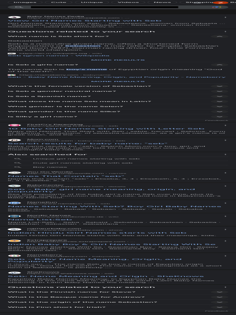 Girl Names Starting With Seb - Google Search | PDF | Gender | Gender ...