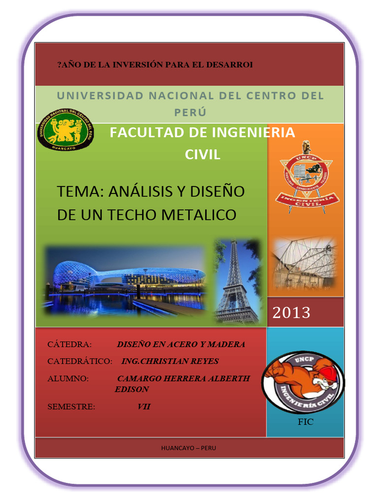 trabajo final de diseño en acero y maderA aLBERTH | PDF | Braguero | Ingeniería