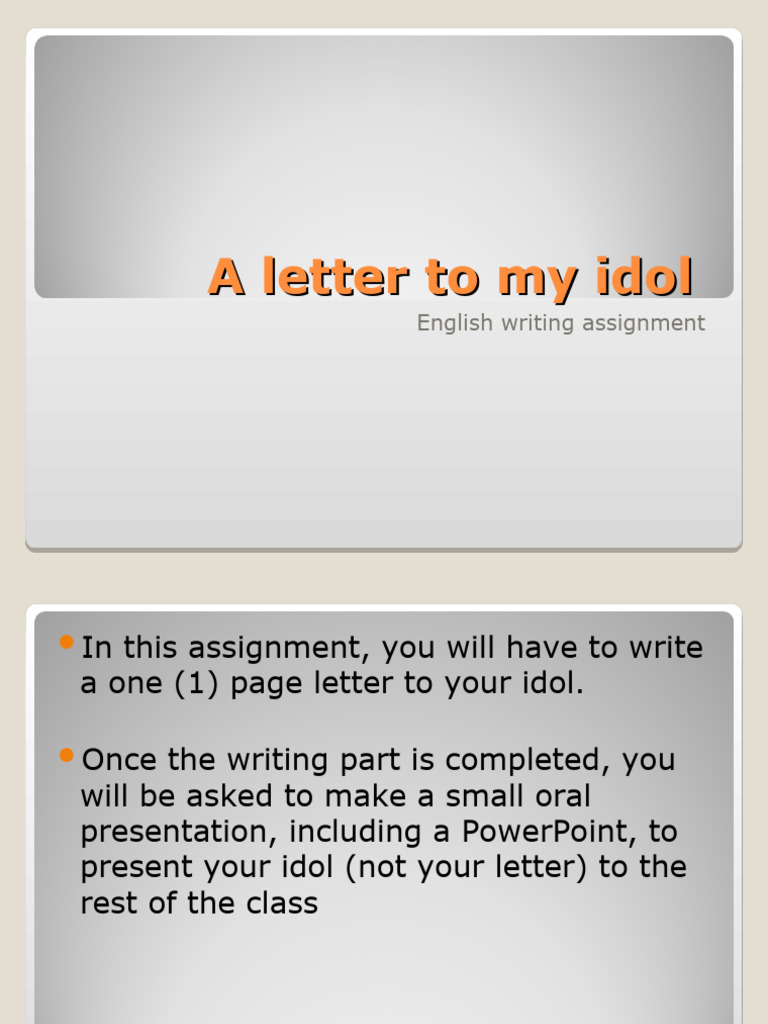 A Letter To My Idol | PDF