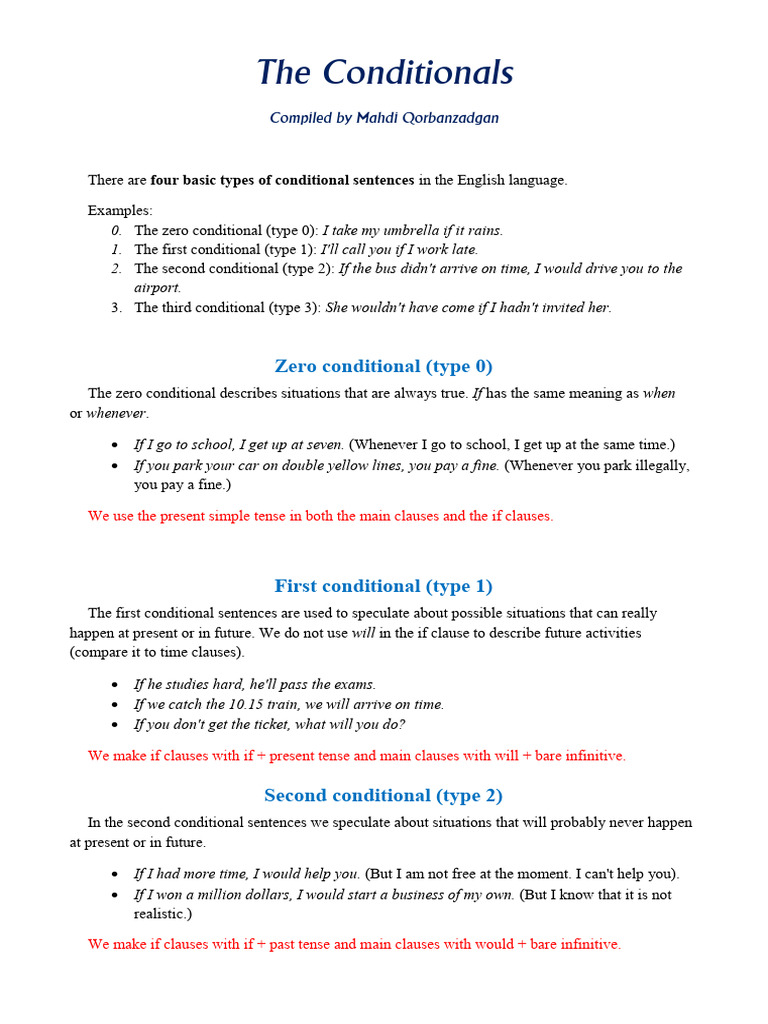 Conditionals | PDF | Language Mechanics | Linguistic Morphology