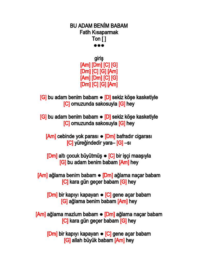 BU ADAM BENİM BABAM - Fatih Kısaparmak | PDF