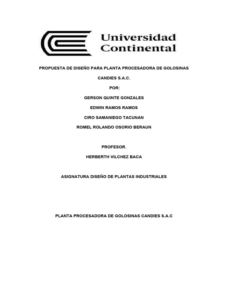 Propuesta-De-Diseño-Para-Planta-Procesadora-De-Golosinas Herbeth | PDF ... Propuesta-De-Diseño-Para-Planta-Procesadora-De-Golosinas Herbeth | PDF ...