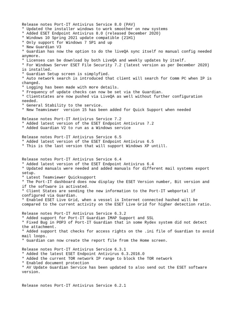 Release Notes 8 | PDF | Antivirus Software | Microsoft Windows