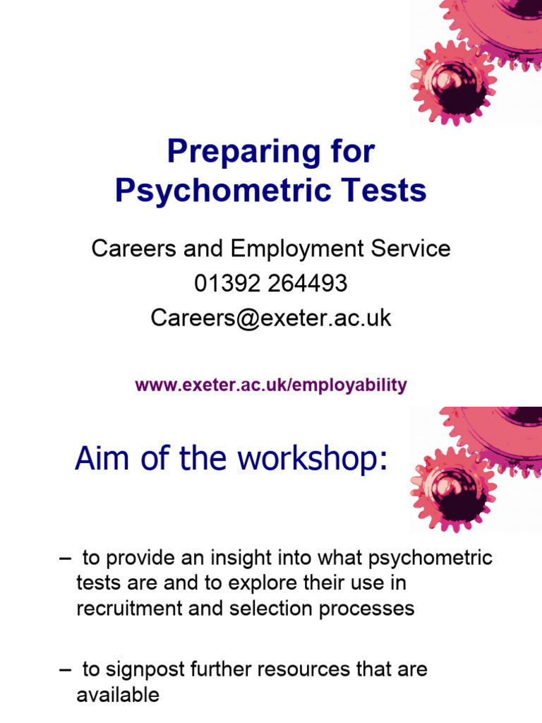 Powerpoint Ces Psychometric Tests | PDF | Psychometrics | Psychological ...