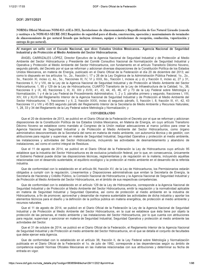 NOM-013-ASEA-2021 NORMA Oficial Mexicana NOM-013-ASEA-2021 ...