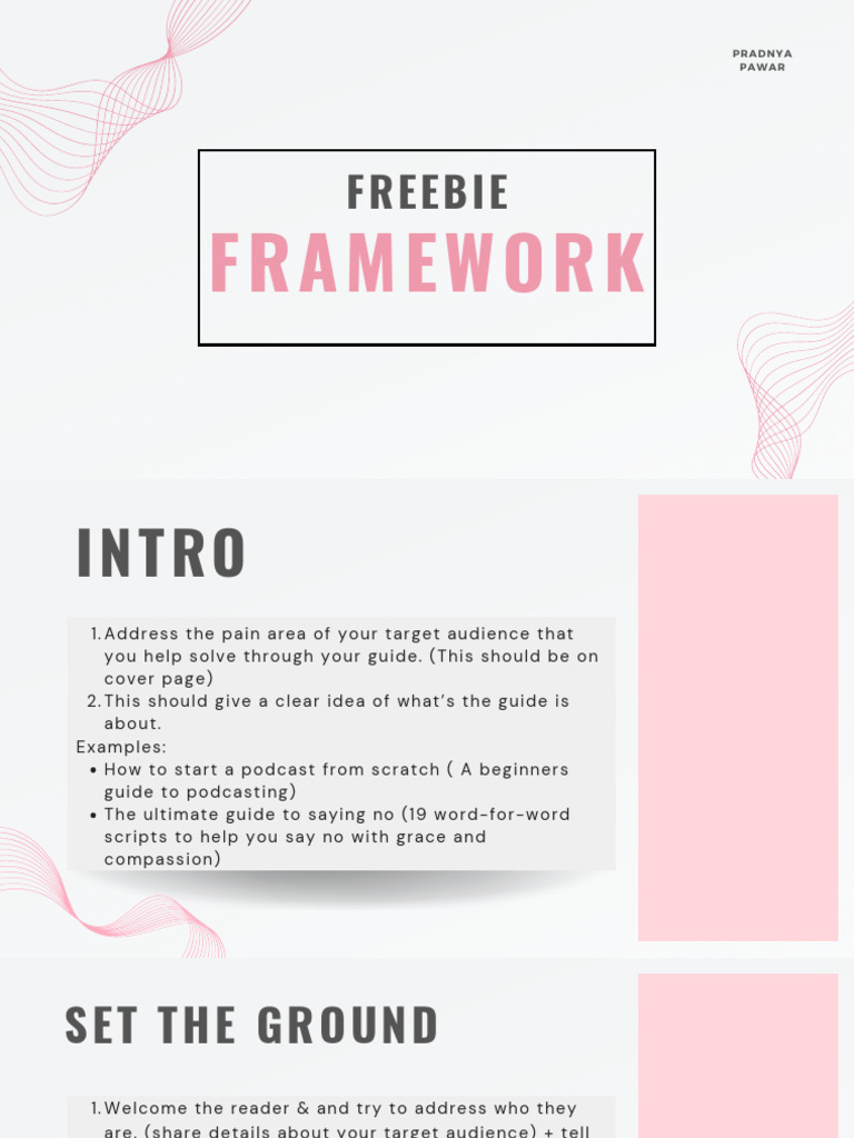 Freebie Framework - Pradnya - Pawar | PDF Freebie Framework - Pradnya - Pawar | PDF