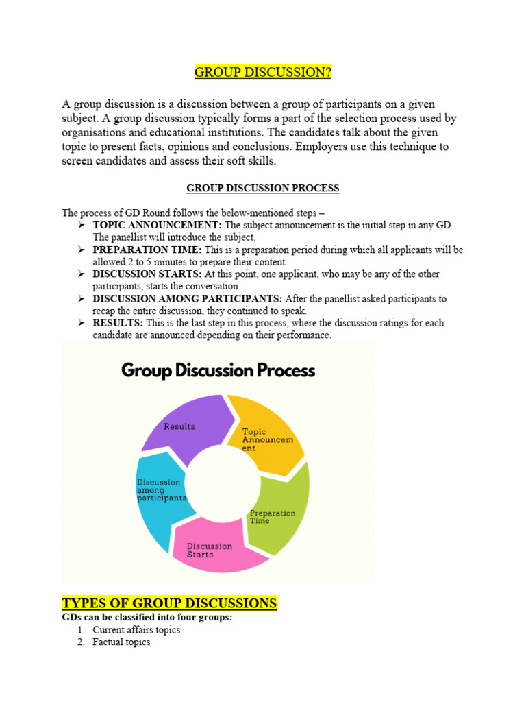 Group Discussion & Interview Guide | PDF | Job Interview | Human ...