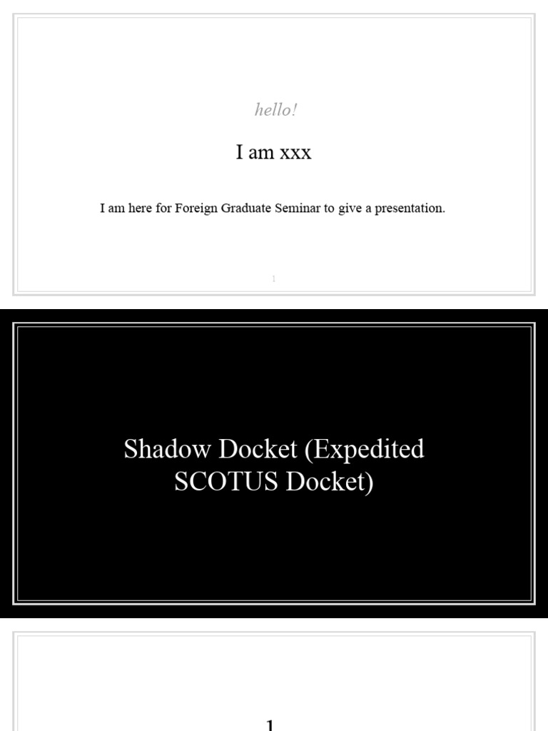 Shadow Docket Pres-FGS | PDF | Certiorari | Supreme Court Of The United ...