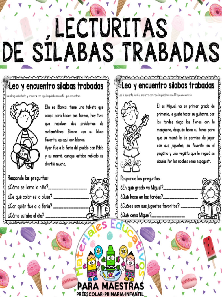 Lecturas de Sílabas Trabadas Recopilado Por Materiales Educativos Para ... Lecturas de Sílabas Trabadas Recopilado Por Materiales Educativos Para ...