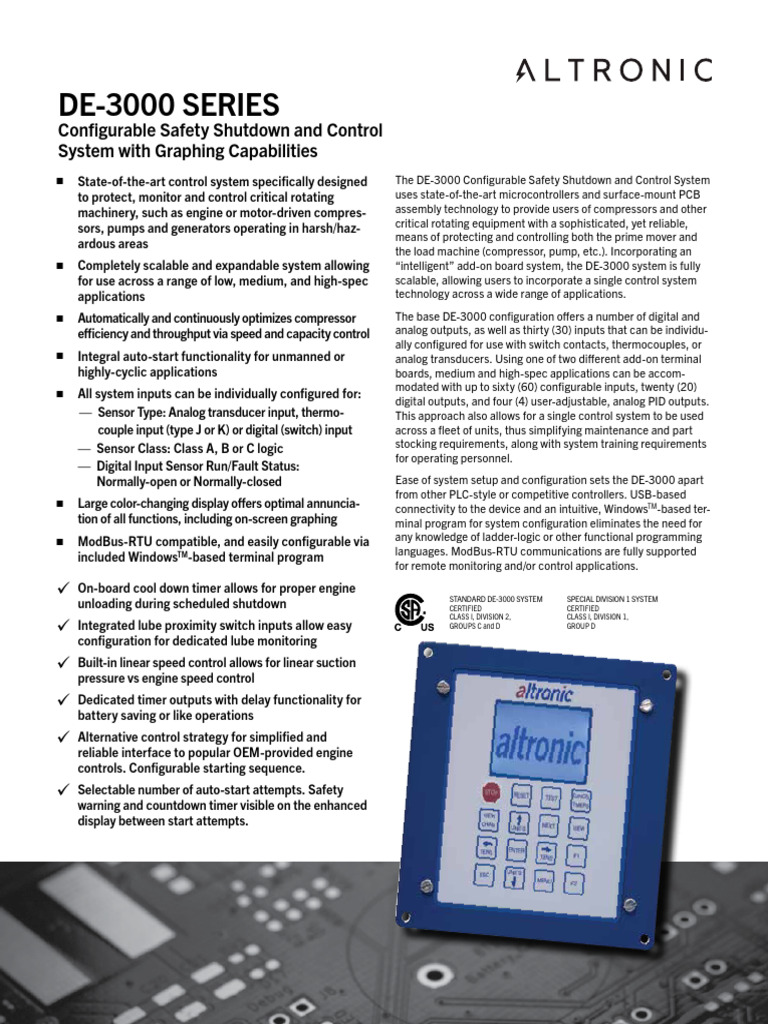 DE 3000 Brochure | PDF | Power Supply | Engines