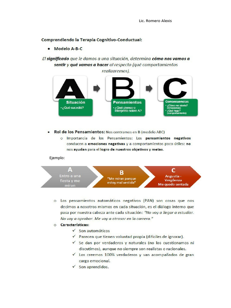 Psicoeducación Modelo ABC (1) | PDF
