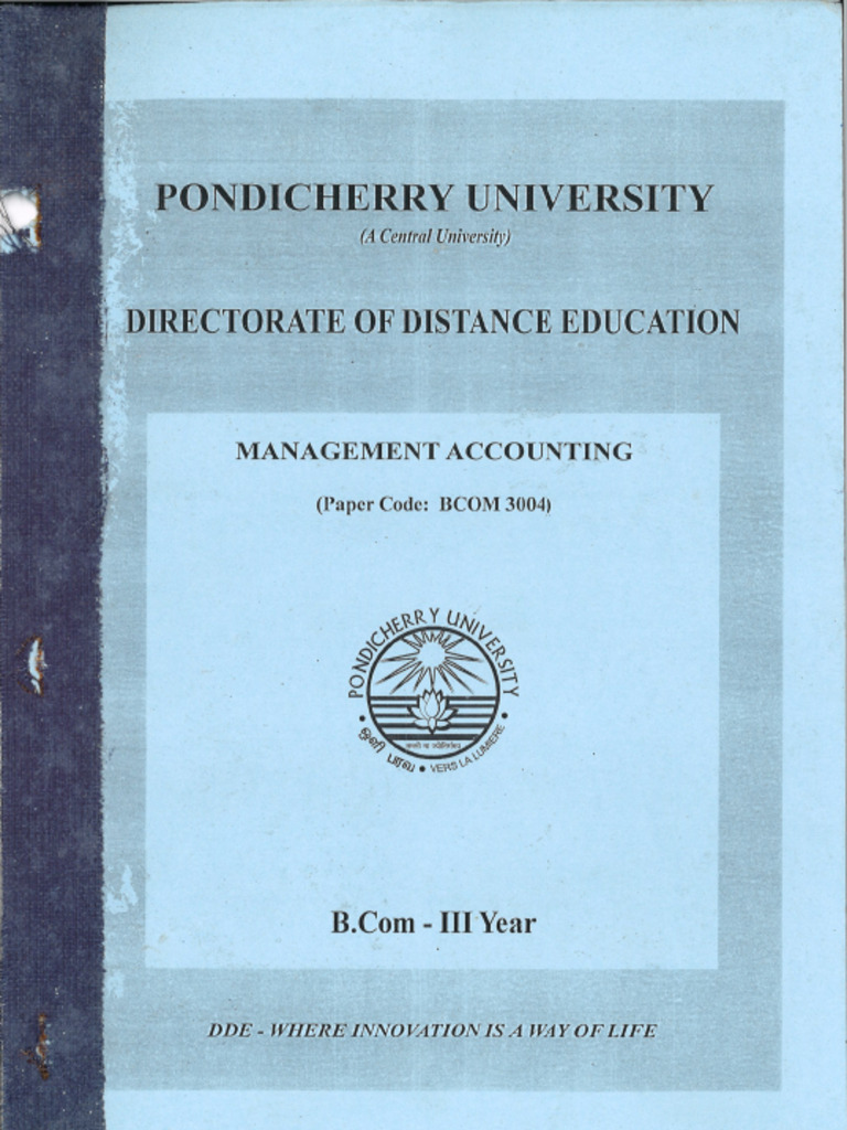 III - BCOM 3004 Management Accounting | PDF