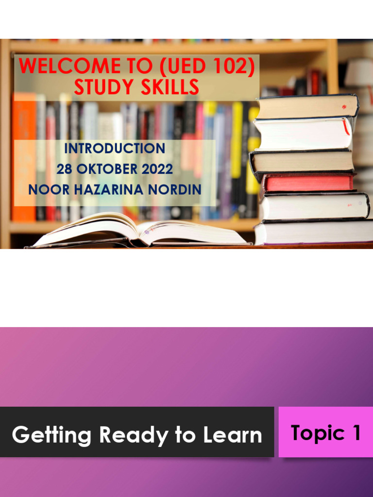 Topic 1 - Getting Ready To Learn | PDF