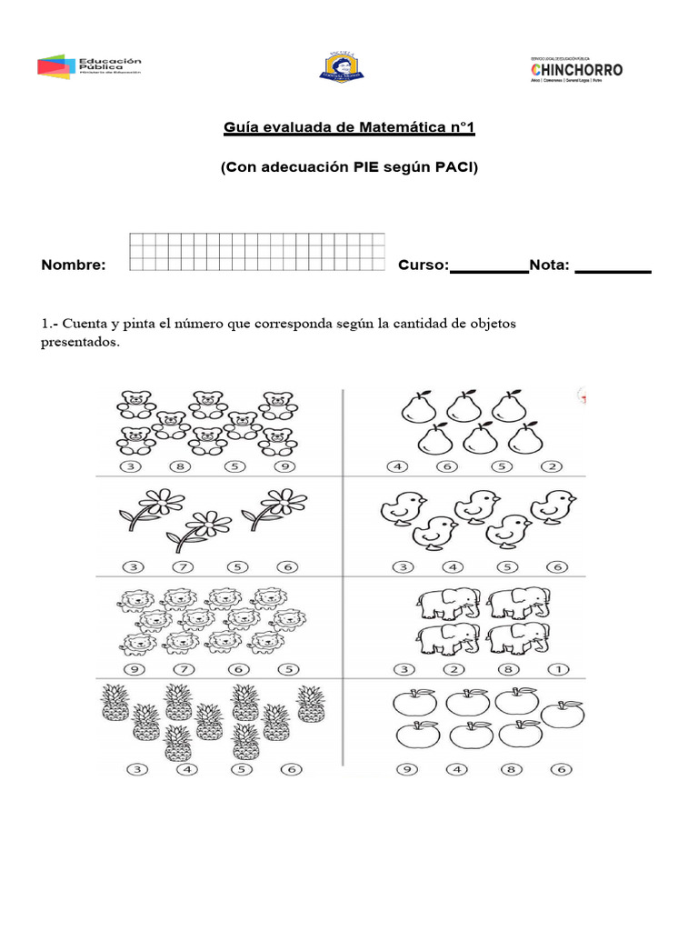 Guía Evaluada Matemática | PDF | Métodos y materiales de enseñanza