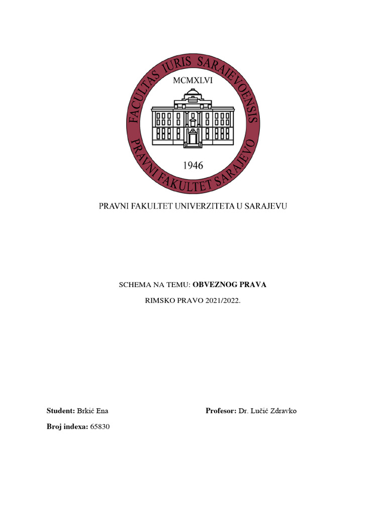 Schema Na Temu Obveznog Prava | PDF