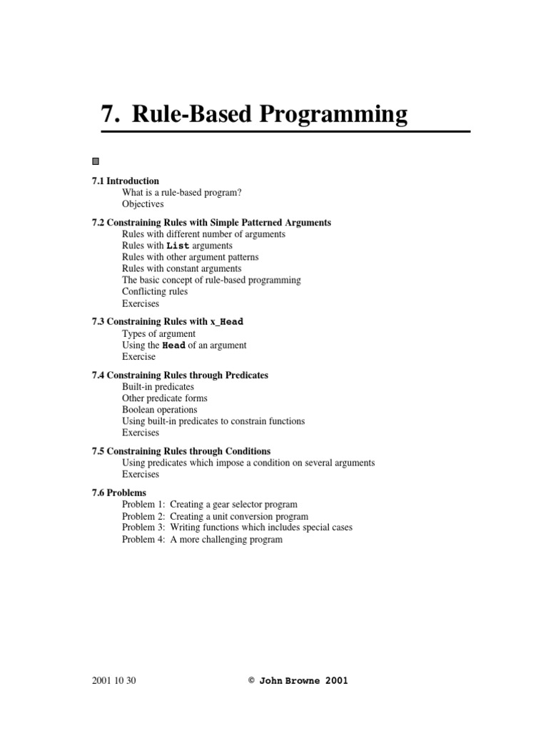 7 Rule Based Programming | PDF