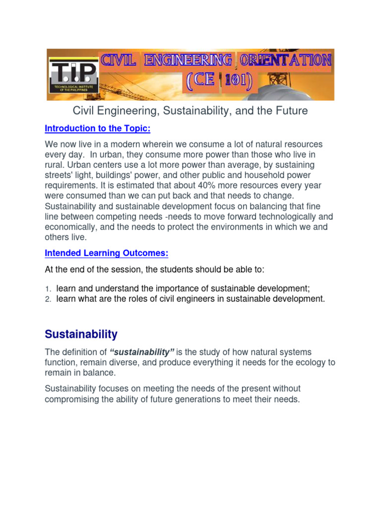 Civil Engineering and Sustainable Futures | PDF | Sustainability ...