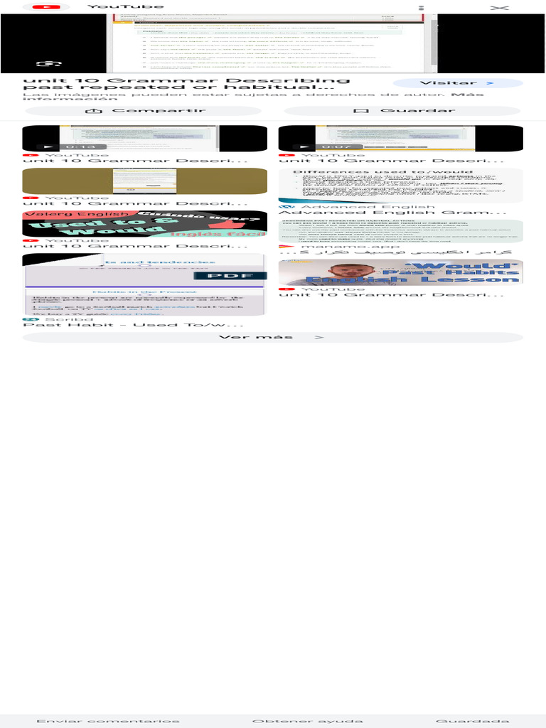Unit 10, Lesson 2, Grammar Describing Past Repeated or Habitual Actions 2 - Búsqueda de Google | PDF