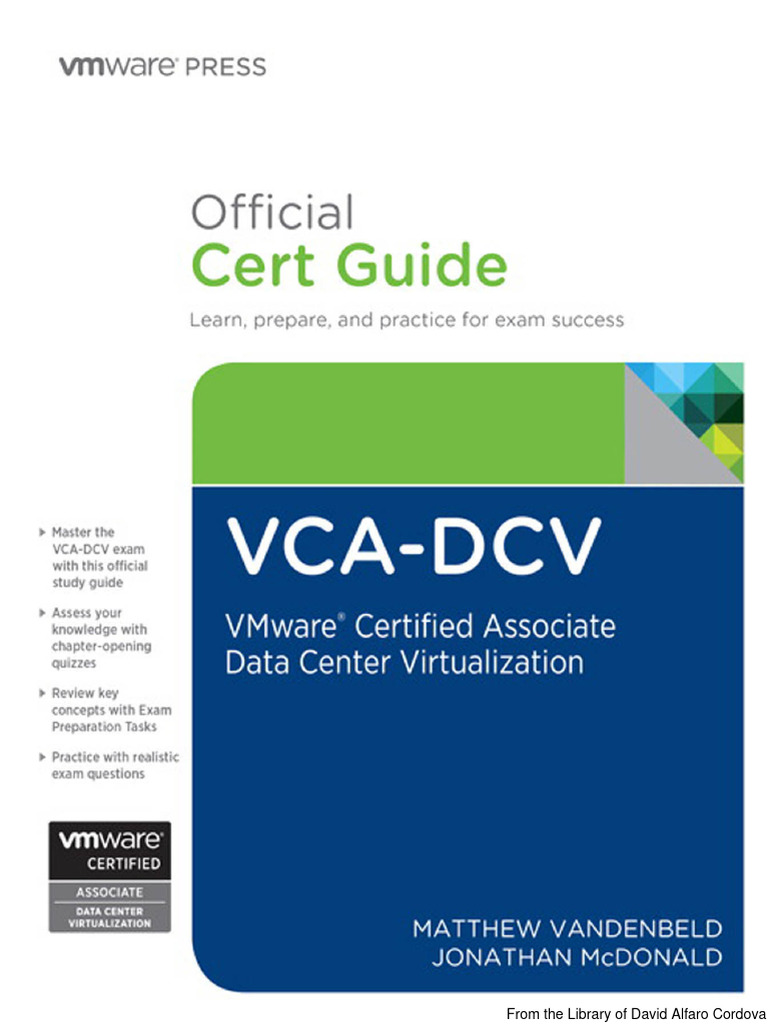 VCA-DCV Official Cert Guide | PDF | Virtual Machine | Computer Network