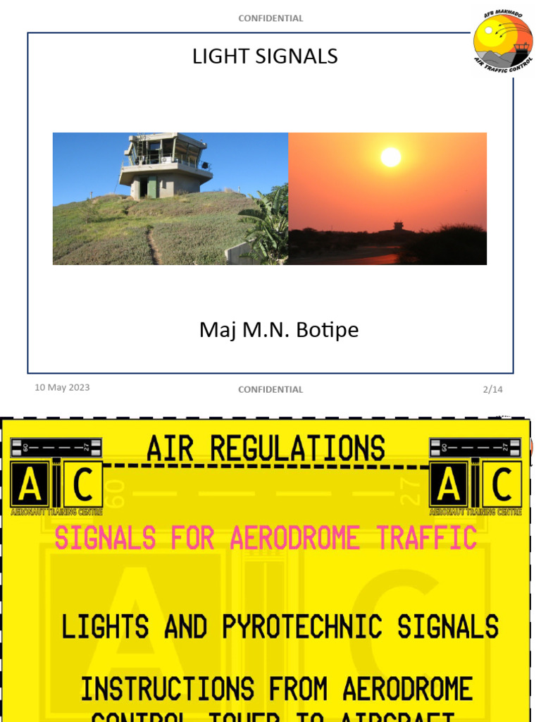 Light Signals On The Aerodrome | PDF | Traffic | Aviation Safety
