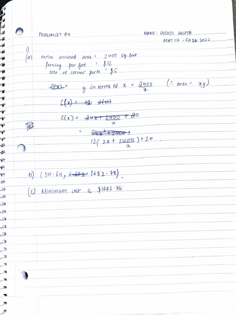 Math Problem Set #4 | PDF