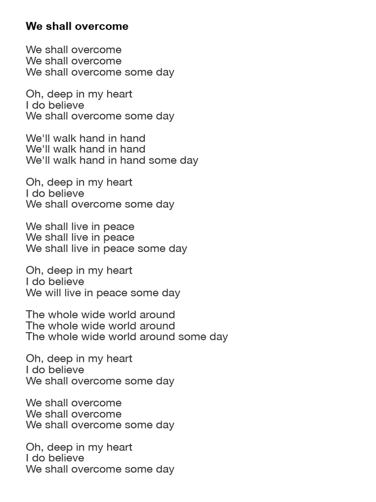 We Shall Overcome (Sing Along Sessions) | PDF