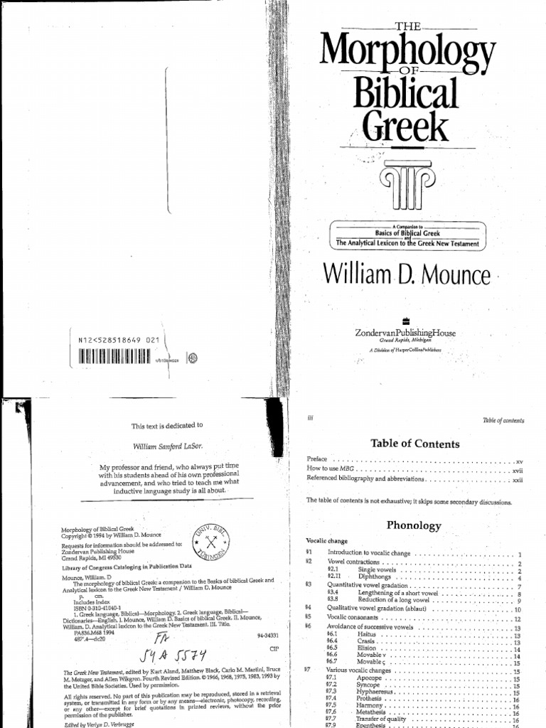 Mounce The Morphology of Biblical Greek | PDF | Linguistics | Languages