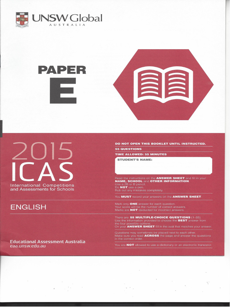 ICAS English E 2015 | PDF