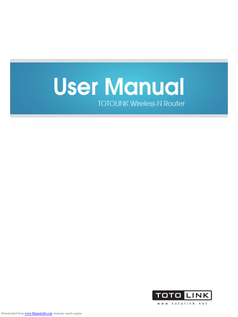 User Manual: TOTOLINK Wireless-N Router | PDF | Ip Address | Wireless Lan