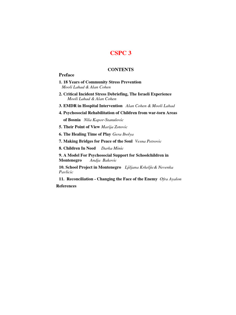 Community Stress Prevention Insights | PDF | Psychological Trauma ...