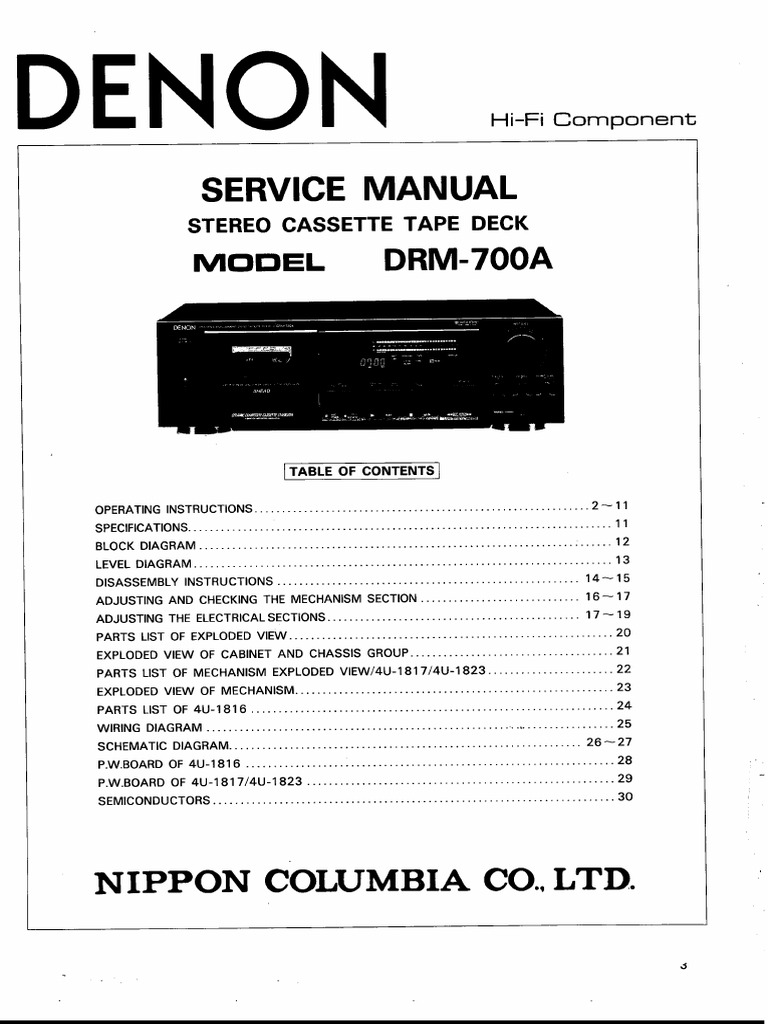 Denon DRM 700a Service Manual | PDF