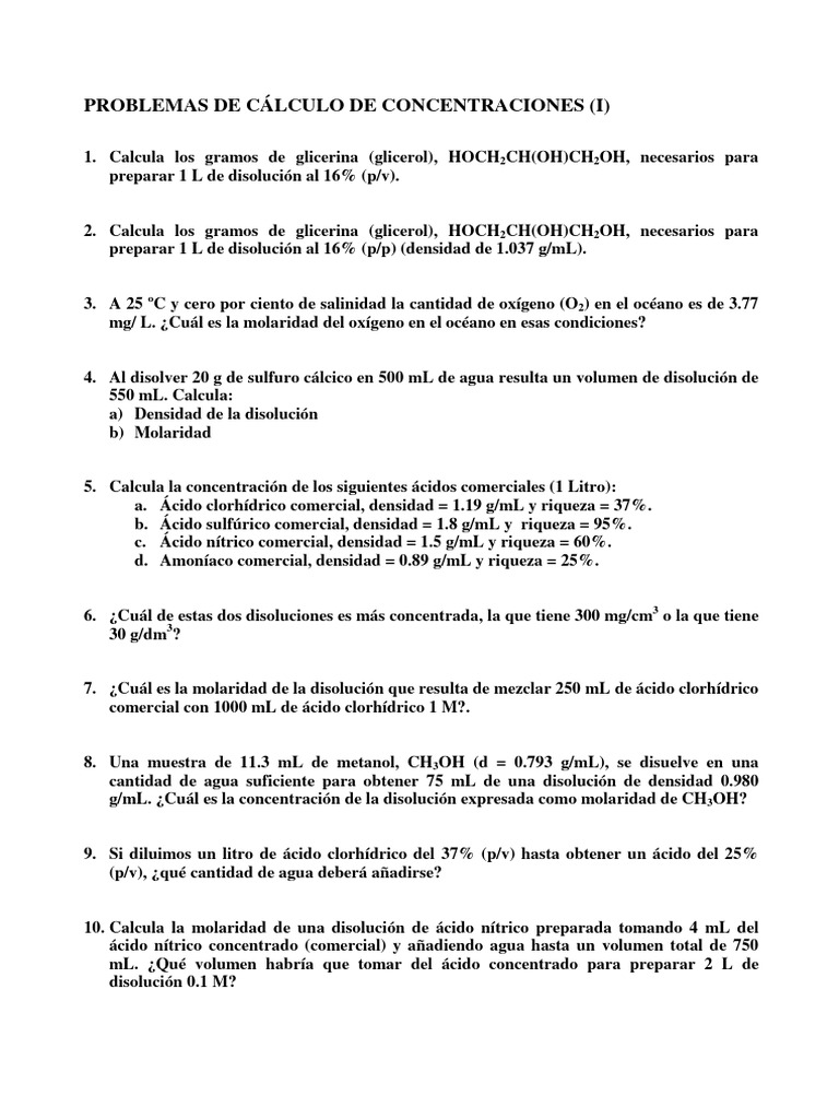 Hoja de Problemas I | PDF