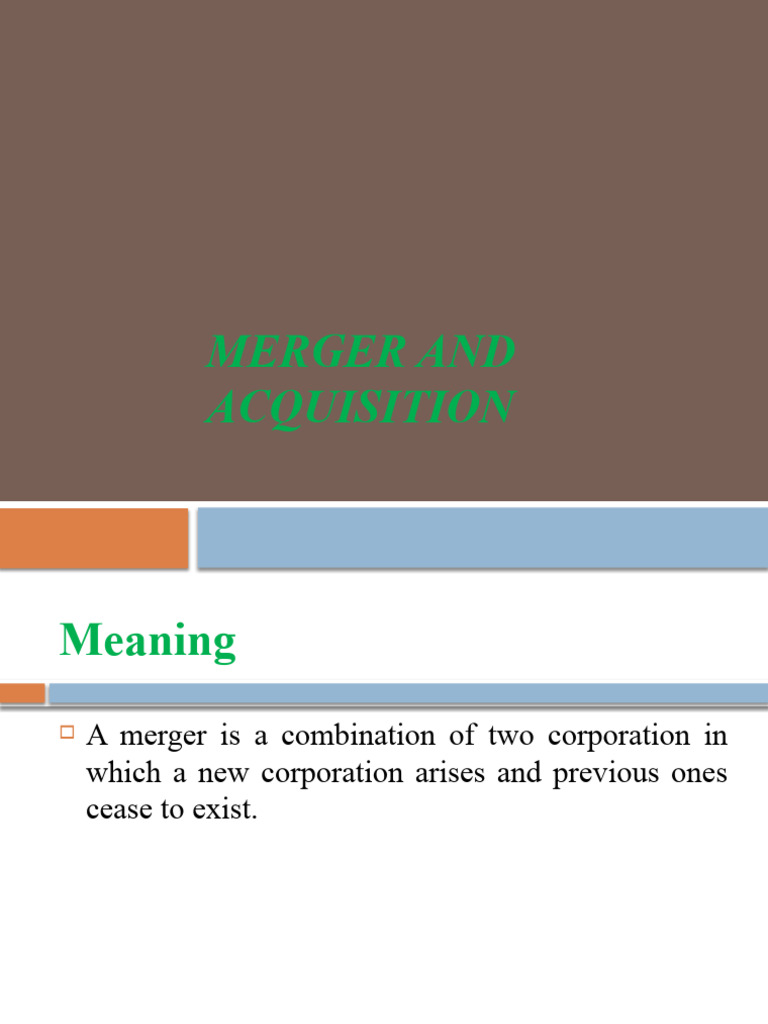Merger and Acquisition | PDF | Mergers And Acquisitions | Takeover