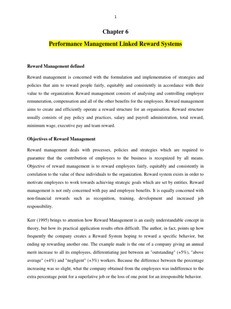 Chapter 6 (Performance Management Linked Reward Systems) | PDF | Business | Economies
