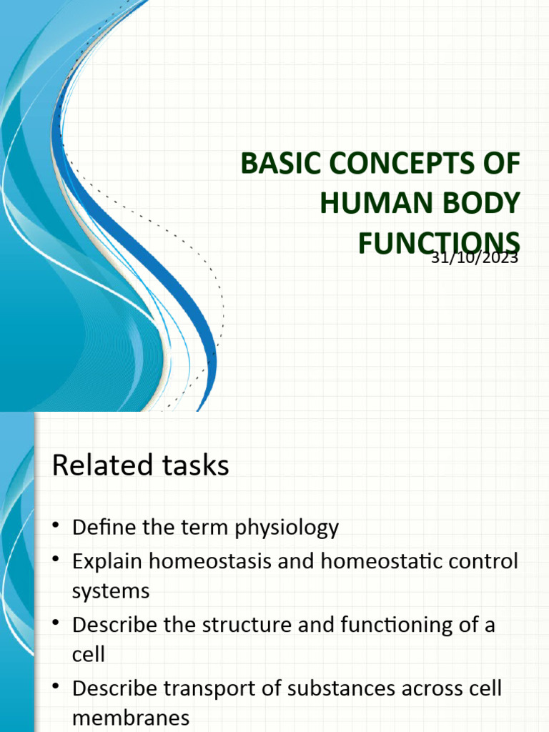 Basic Concepts of Human Body Functions | PDF | Homeostasis | Osmosis
