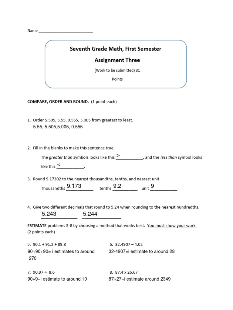 Math7A Assignment3 | PDF