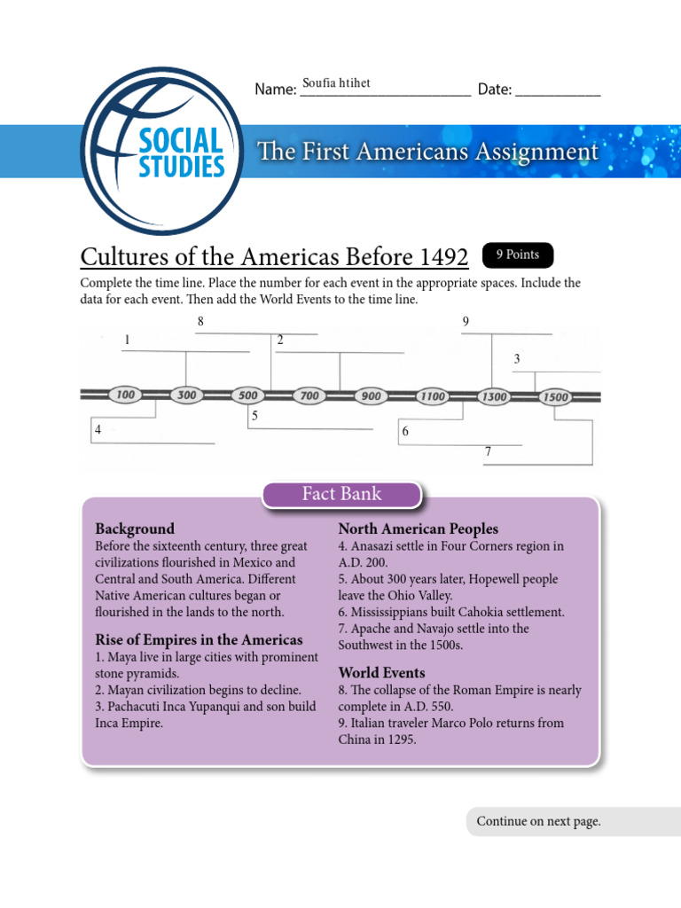 Ss7 The First Americans Worksheet-1 | PDF | Native Americans In The ...