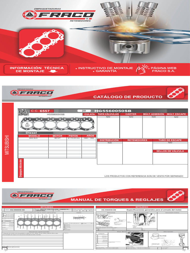 Torque de Motor 4d36 | PDF | Partes de vehículo | Ingeniería mecánica