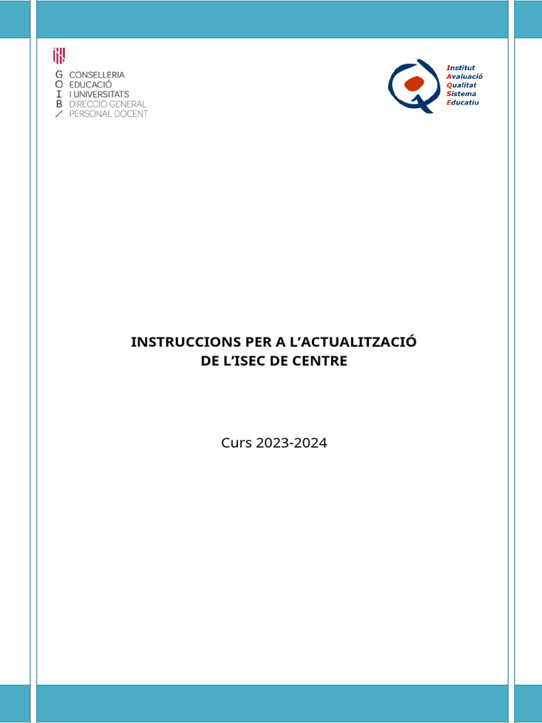 ISEC de Centre - INSTRUCCIONS 2023-2024 | PDF