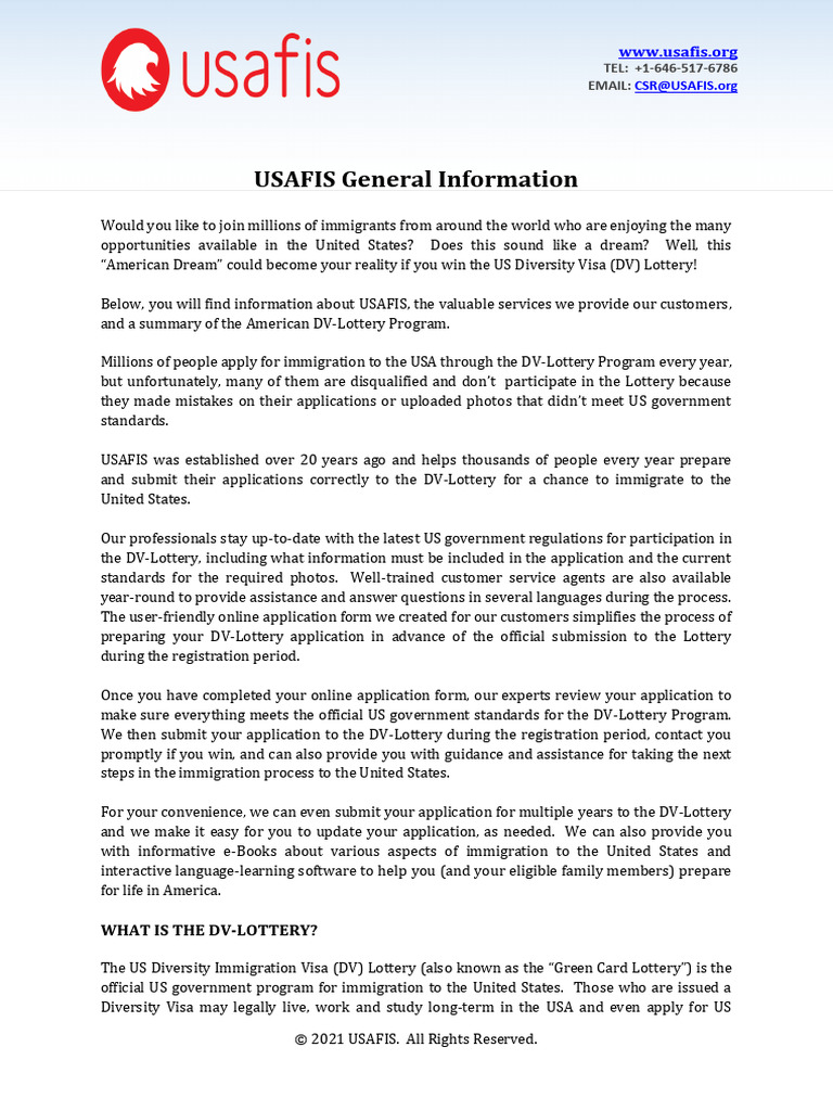 USAFIS General Information | Download Free PDF | Human Migration ...